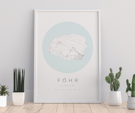 Föhr Map Poster Föhr Minimalist Föhr Map Föhr Poster Föhr | Etsy