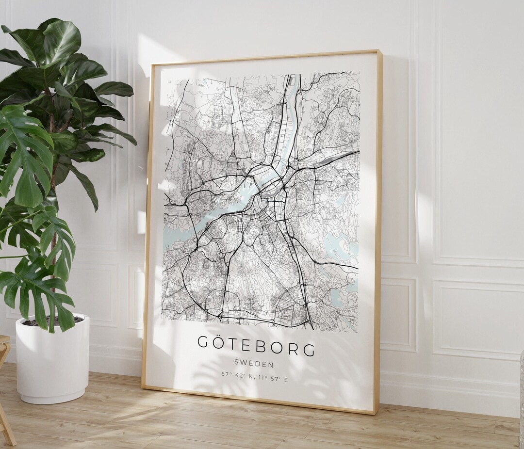 Gothenburg Map Poster, Gothenburg Map Print, Gothenburg Vintage Print ...