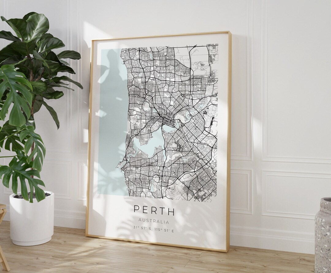 Perth Map Poster, Perth Map Print, Perth Vintage Print, Perth Poster ...