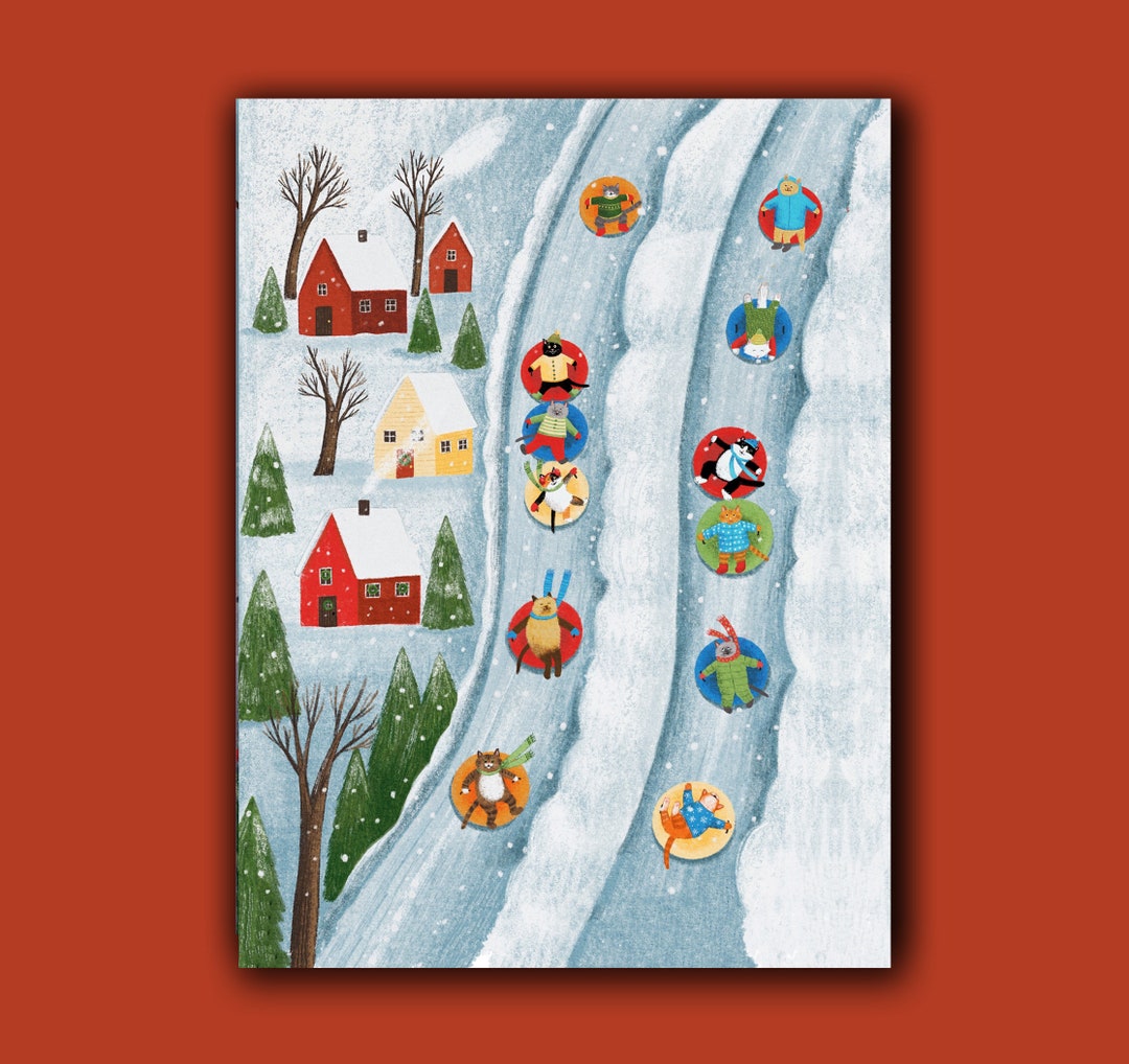 Tubing Cats Charity Card Supporting Homeless Pets (10 Cards per Pack ...