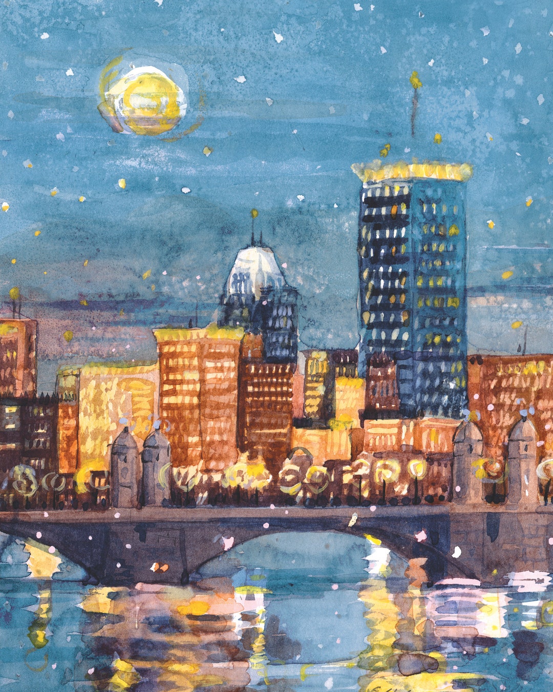 BOSTON SKYLINE Holiday Card Supporting Feeding America (10 Cards per ...