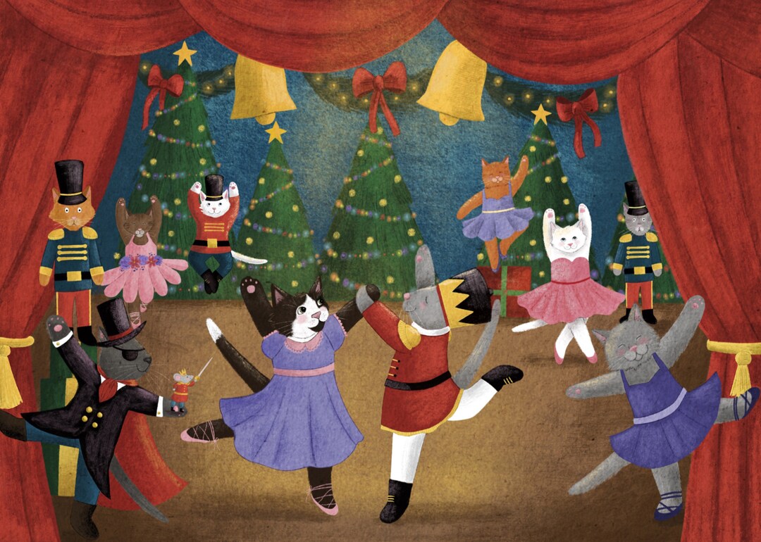 NUTCRACKER FELINES Holiday Card Supporting Homeless Pets (10 Cards per ...
