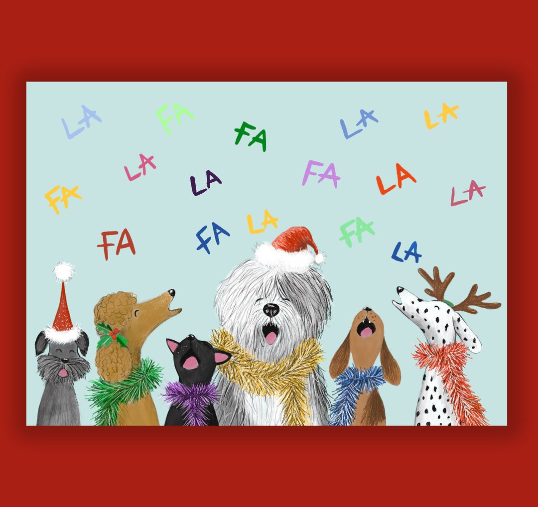 FA LA LA Holiday Card Supporting Homeless Pets (10 Cards per Pack ...