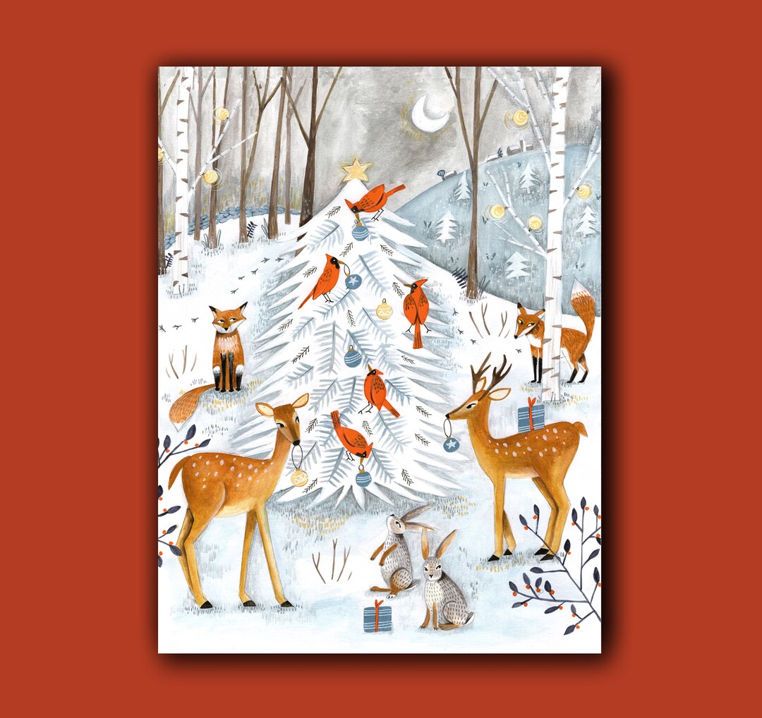 WOODLAND WILDLIFE Holiday Card Supporting Environmental Defense Fund ...