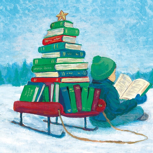 THREE SNOWMEN READING Charity Holiday Card Supporting - Etsy