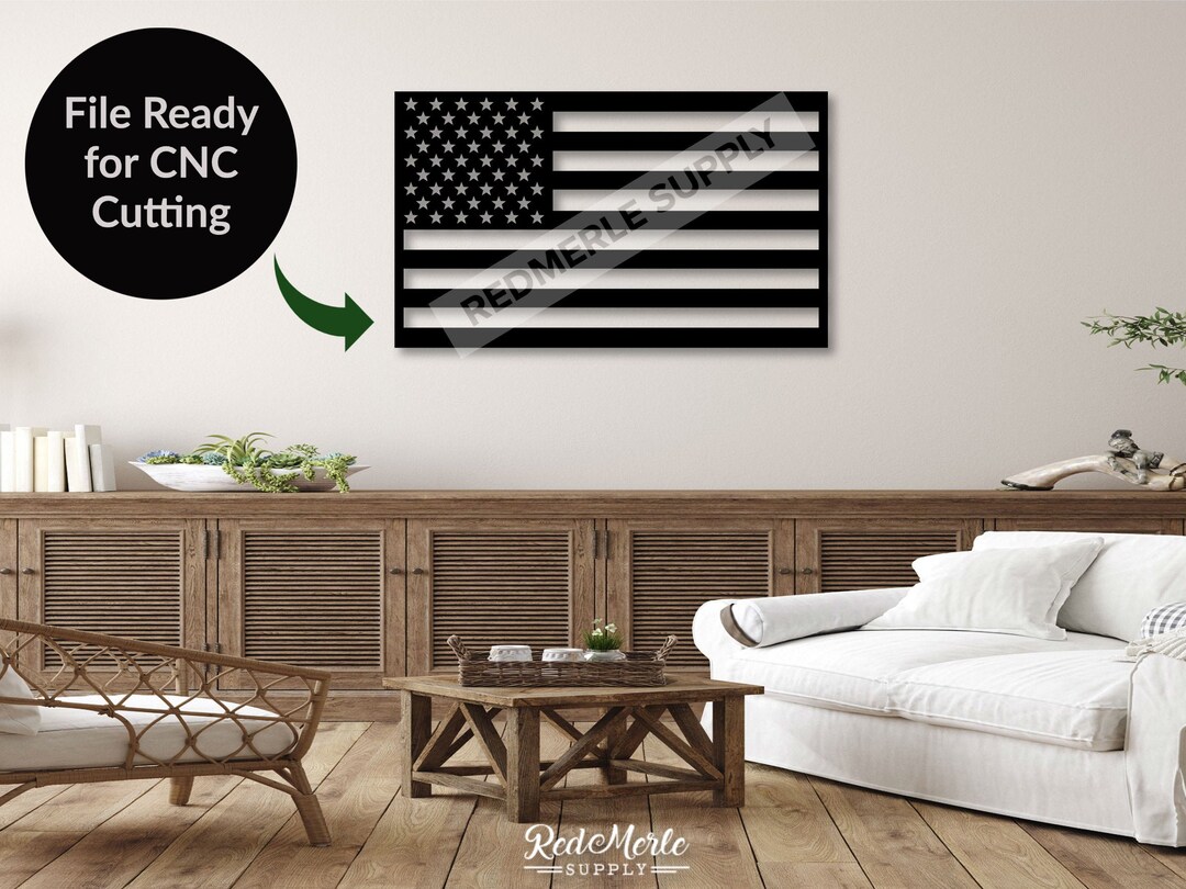DXF Ai SVG Plasma, Laser, CNC Ready to Cut Files American Flag File ...