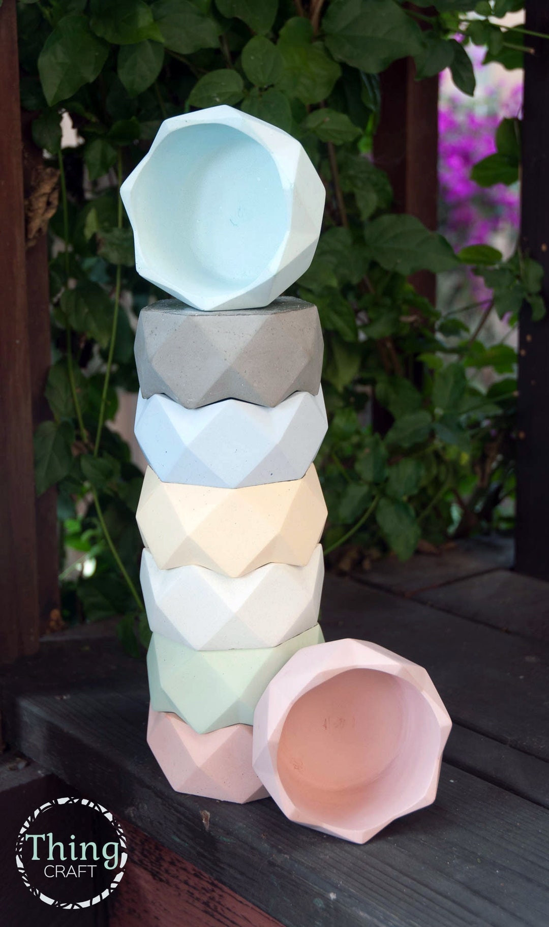 Geometric Concrete Planter: Handmade Succulent & Air Plant Holder - Etsy