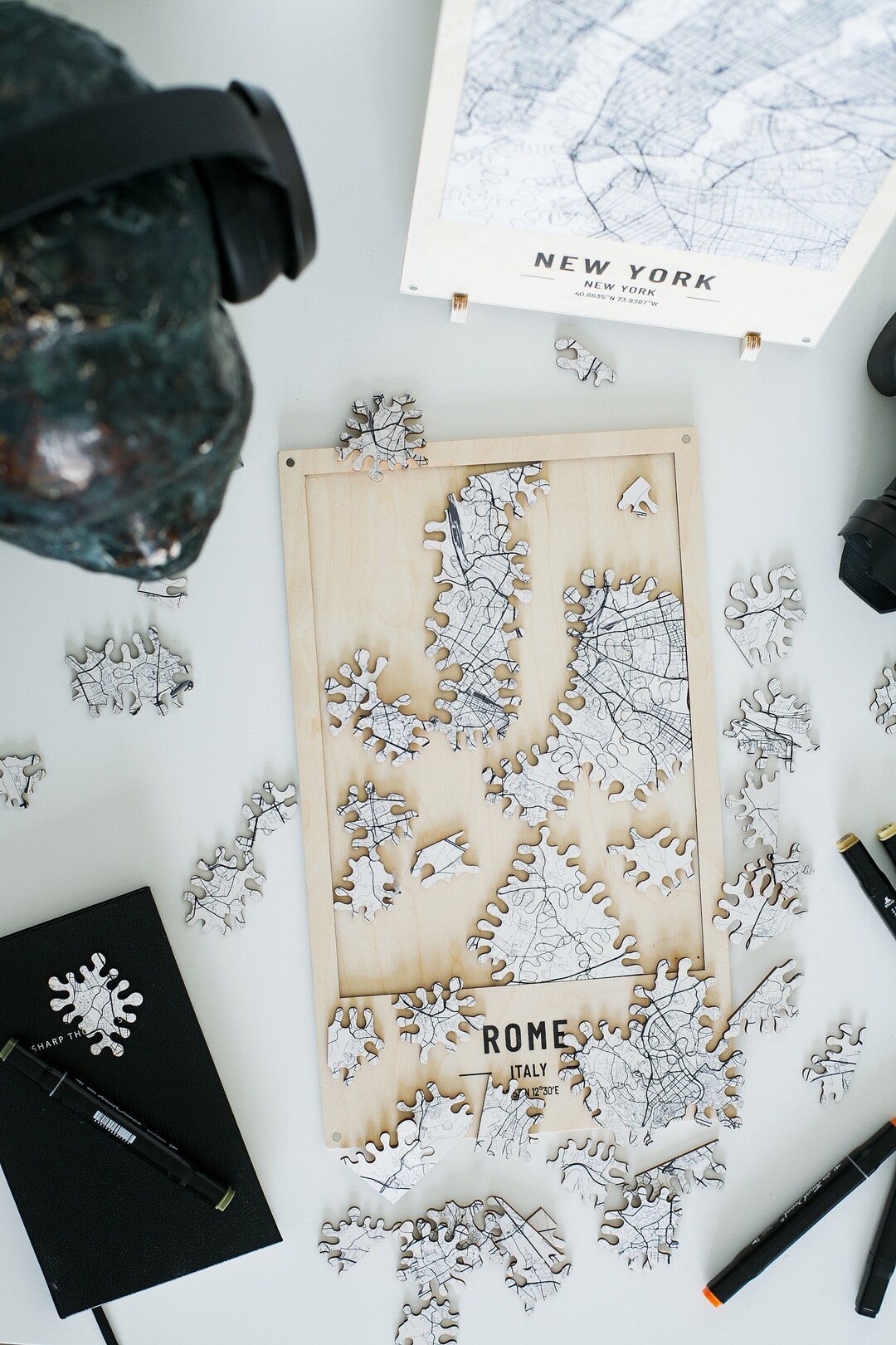 Custom Map Puzzle Wooden City Map City Map Print Personalized Gifts ...