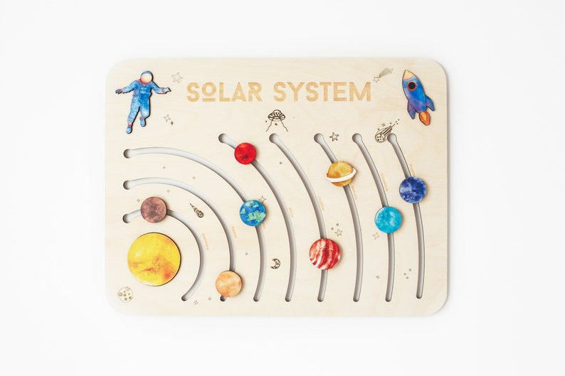 Wooden Puzzle With Planets of the Solar System Space Nursery - Etsy UK