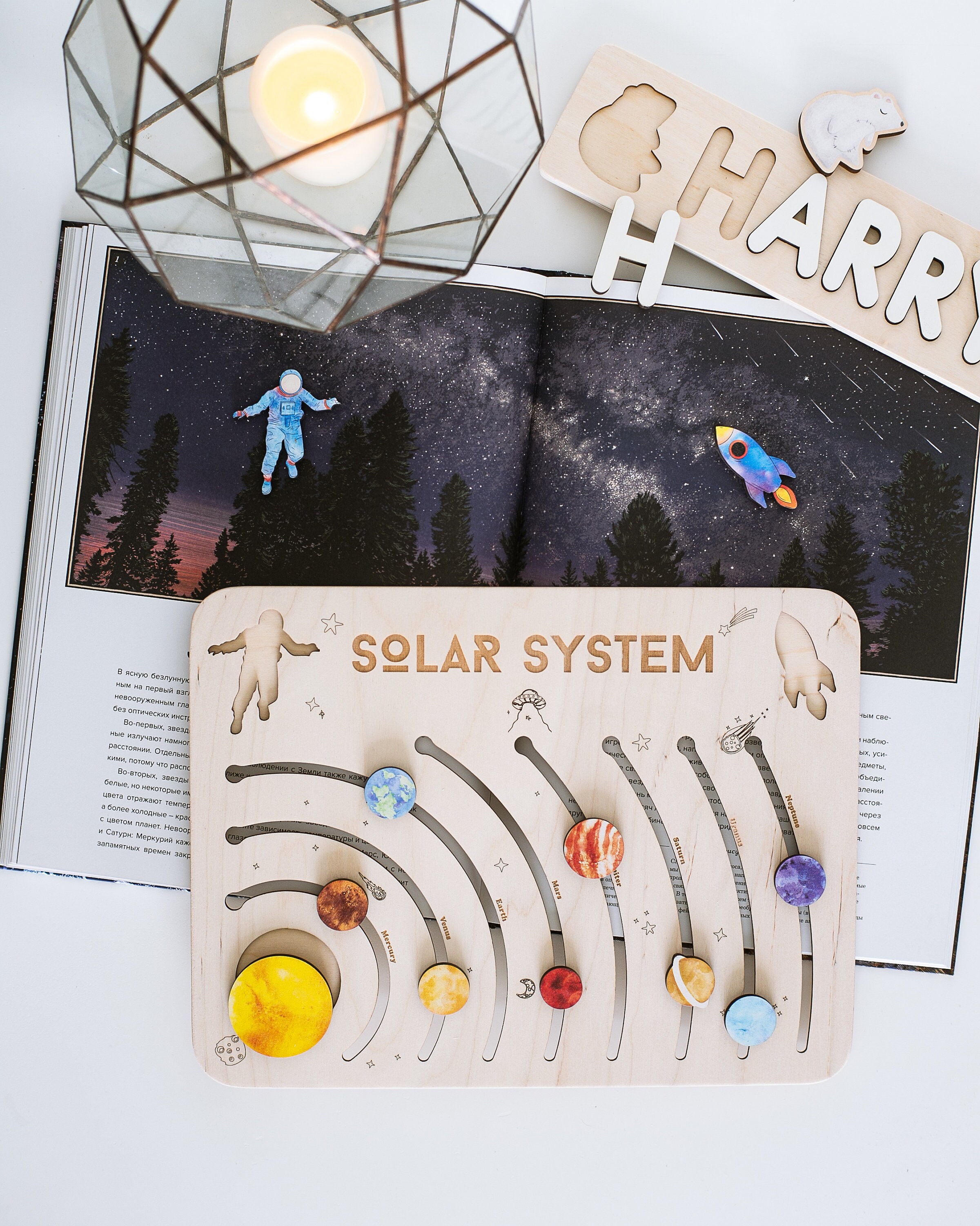 Wooden Puzzle With Planets of the Solar System Space Nursery - Etsy UK