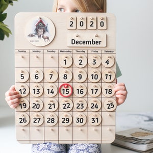 Wooden Calendar Homeschool Natural Home Calendar | Etsy UK