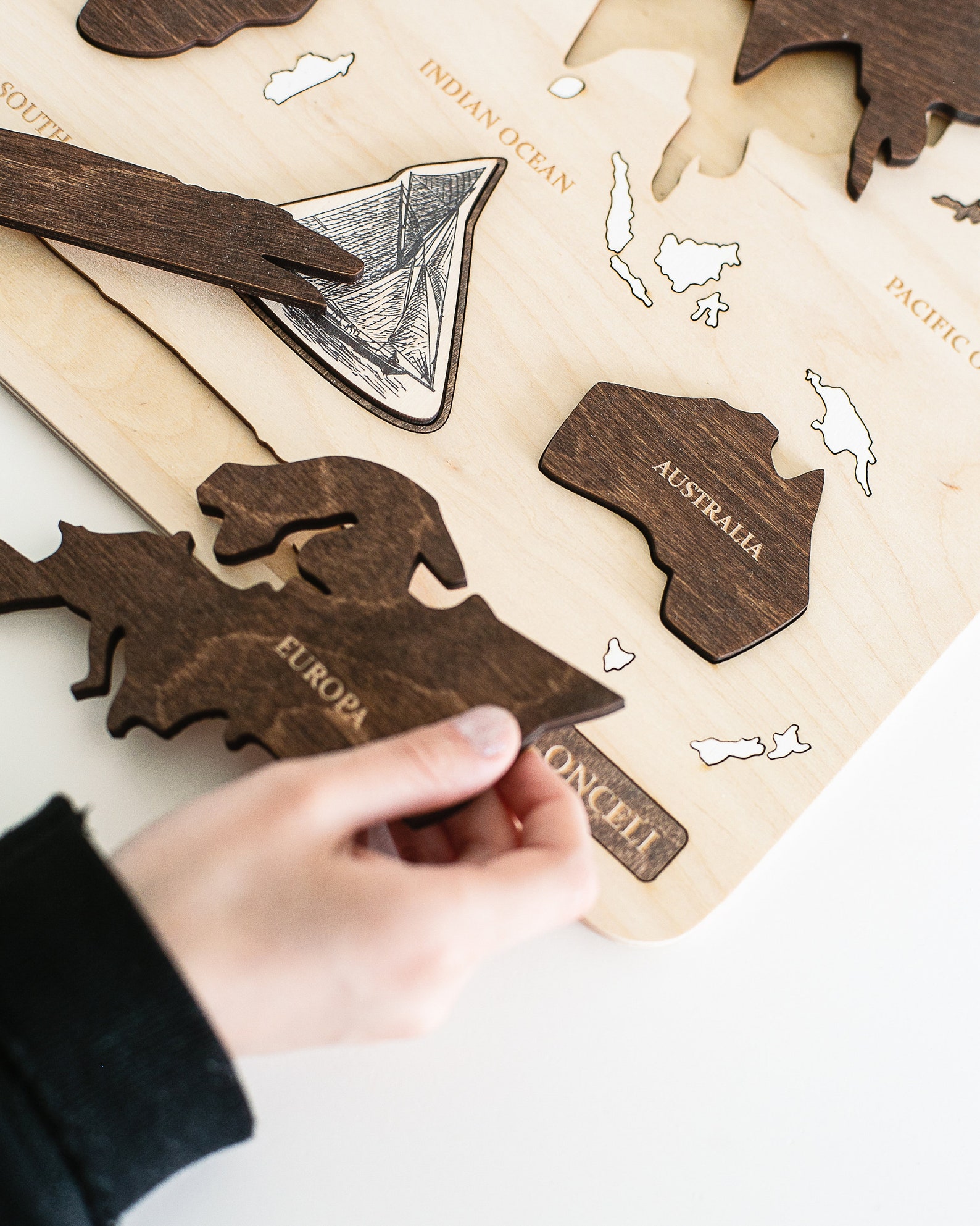 World Map Puzzle Wooden Puzzle Montessori Toys Home | Etsy