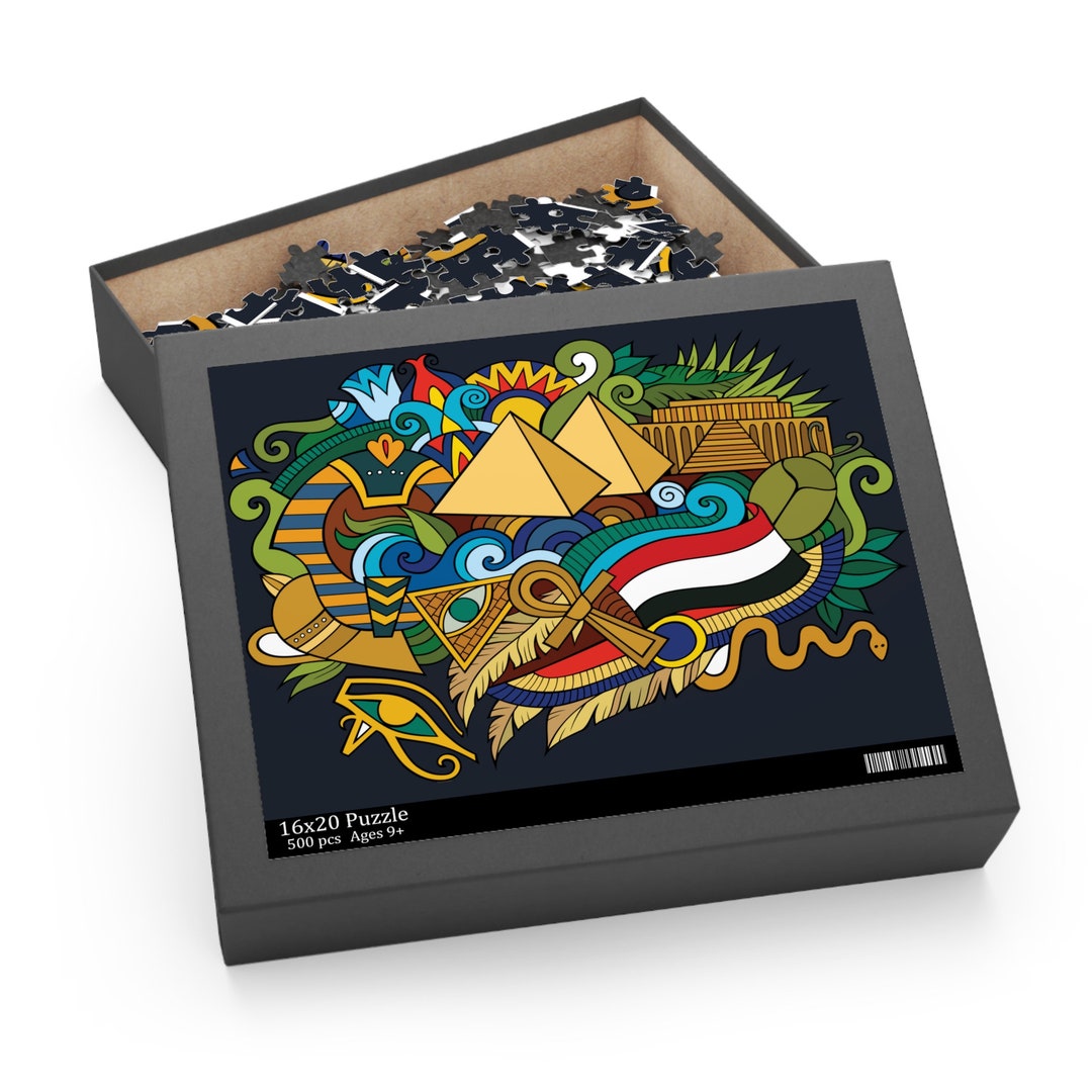 Egypt Cairo Hand Drawn Doodle Colorful Jigsaw Puzzle (120, 252, 500 ...
