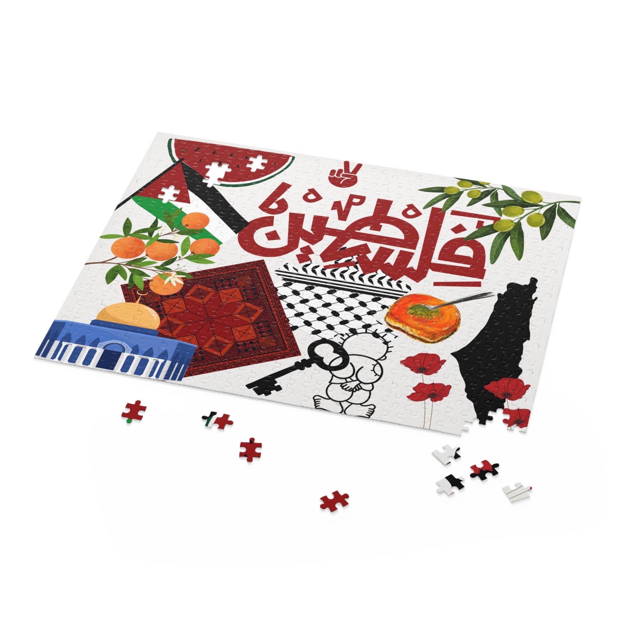 Palestine, Palestinian Heritage & Culture, Doodle Hand Drawn Colorful ...