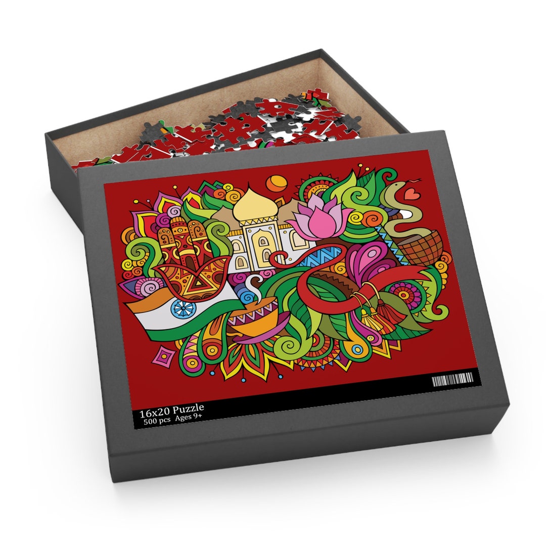 India, Indian Symbols & Culture, Doodle Hand Drawn Colorful Cartoon ...