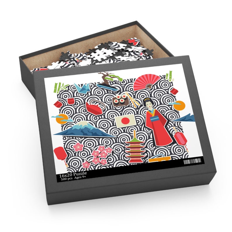 Japan Hand Drawn Doodle Colorful Jigsaw Puzzle (120, 252, 500-piece) - Etsy