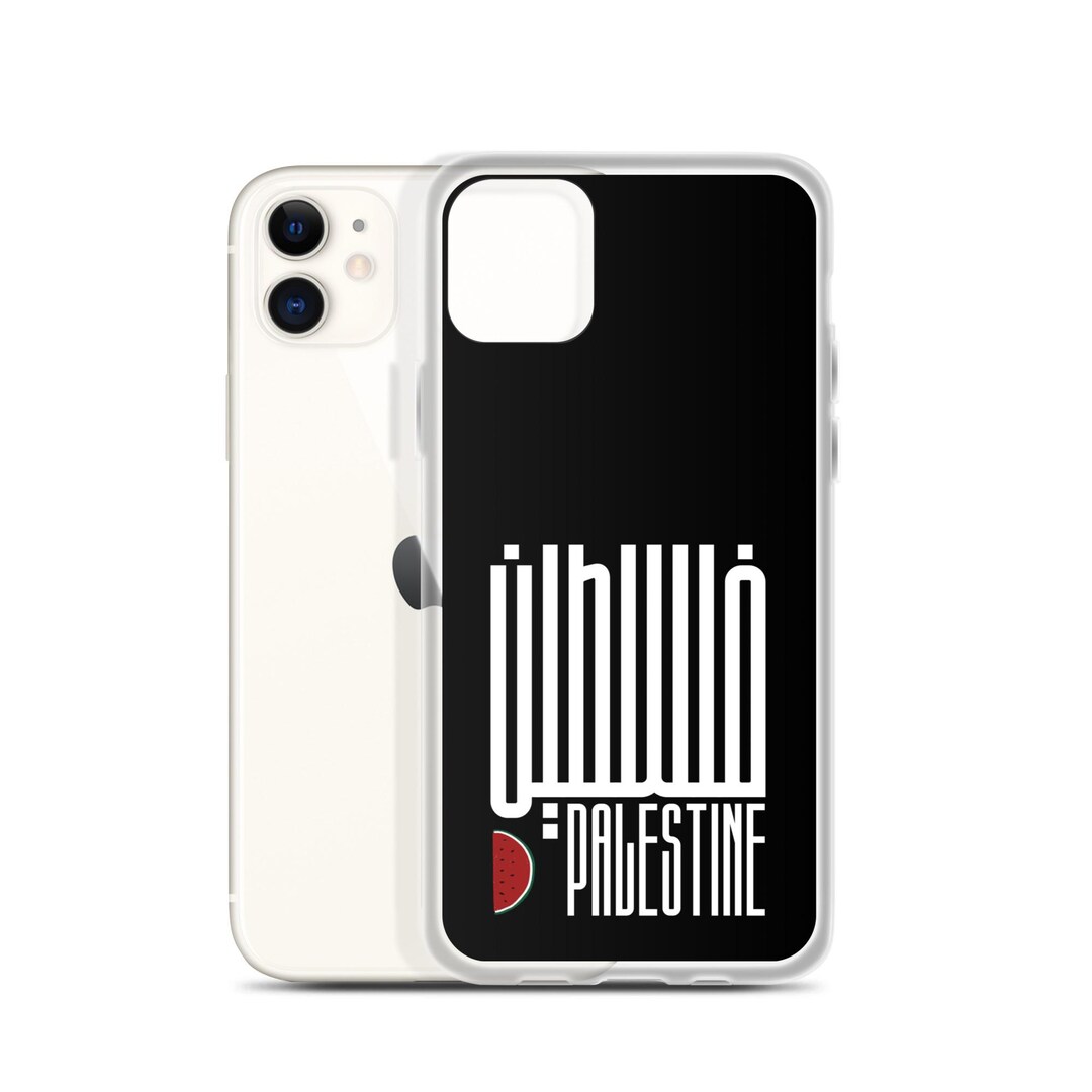 Palestine, Falastin Arabic & English, Watermelon Typography Clear Case ...