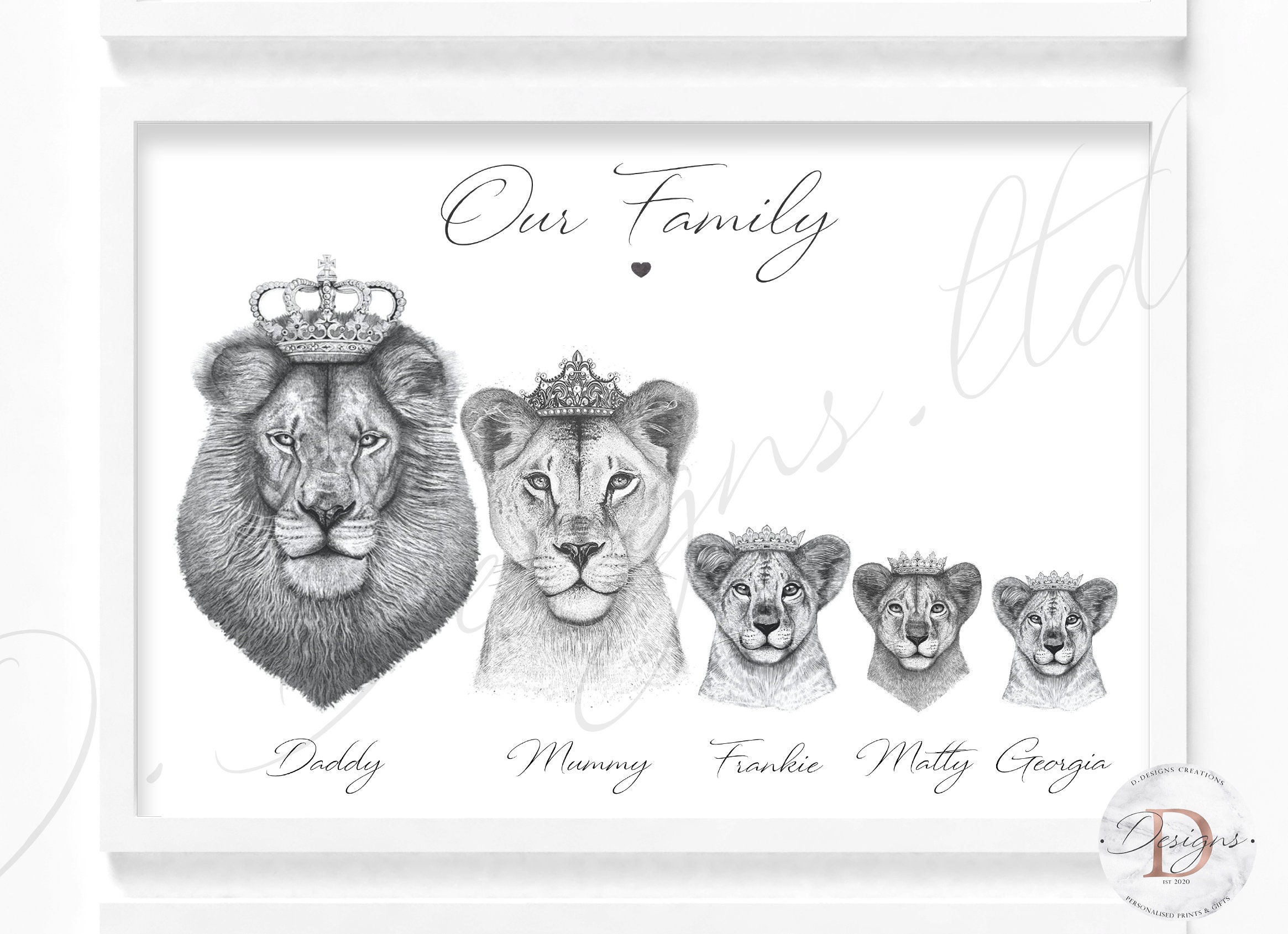 Lion Family Drawing