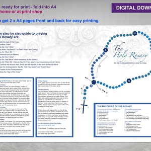 Rosary A3 Foldable Page- How to Pray the Rosary. Digital Download. - Etsy
