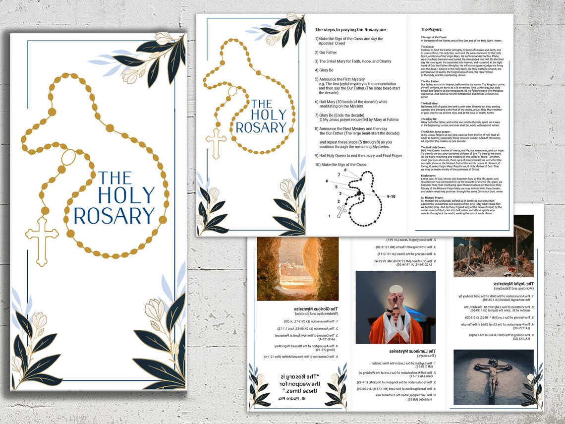How to Say the Rosary Leaflet - Etsy