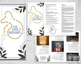 How to Pray the Rosary Leaflet Cloud Design | Etsy