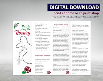 How to Pray the Rosary Catholic Kids Printable Prayer Packet - Etsy