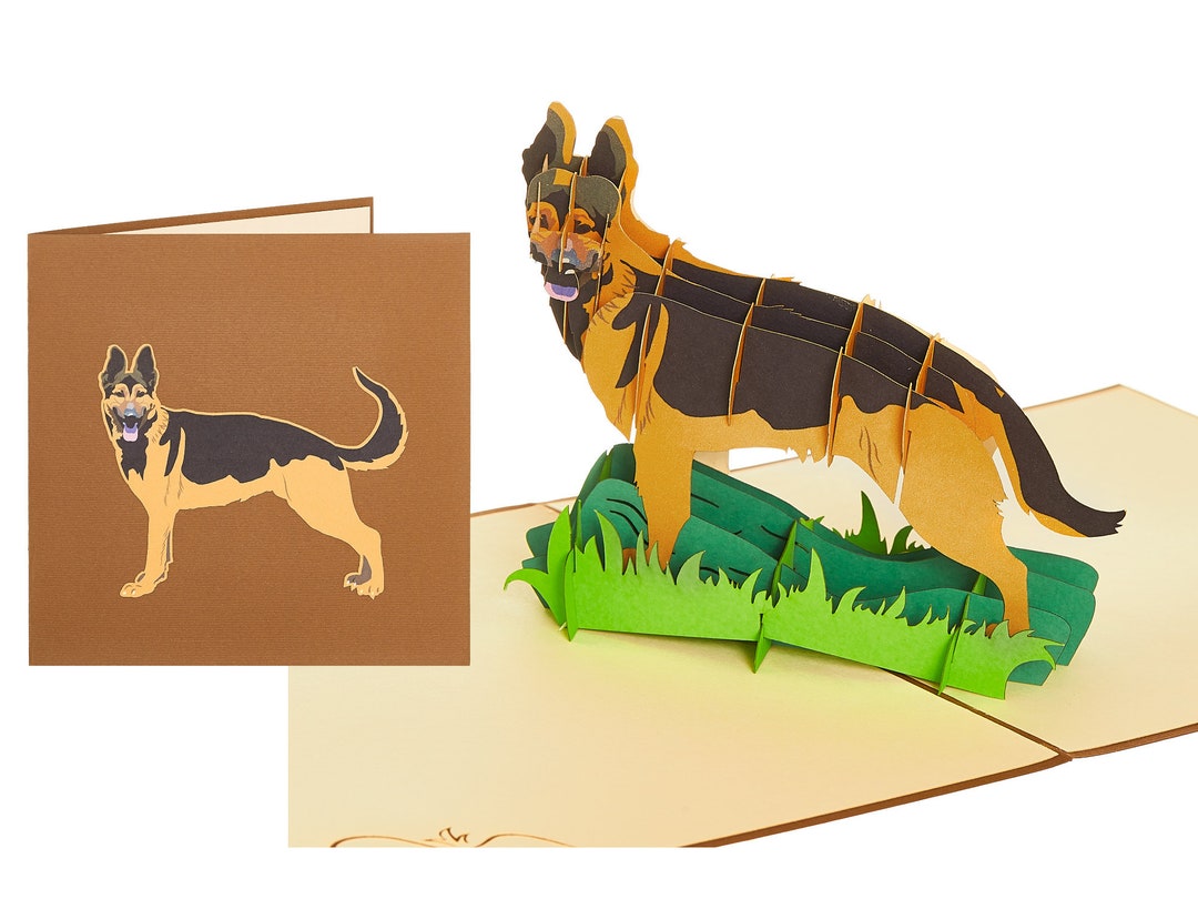 German Shepherd Pop-up Card: 3D Dog Birthday Card - Etsy