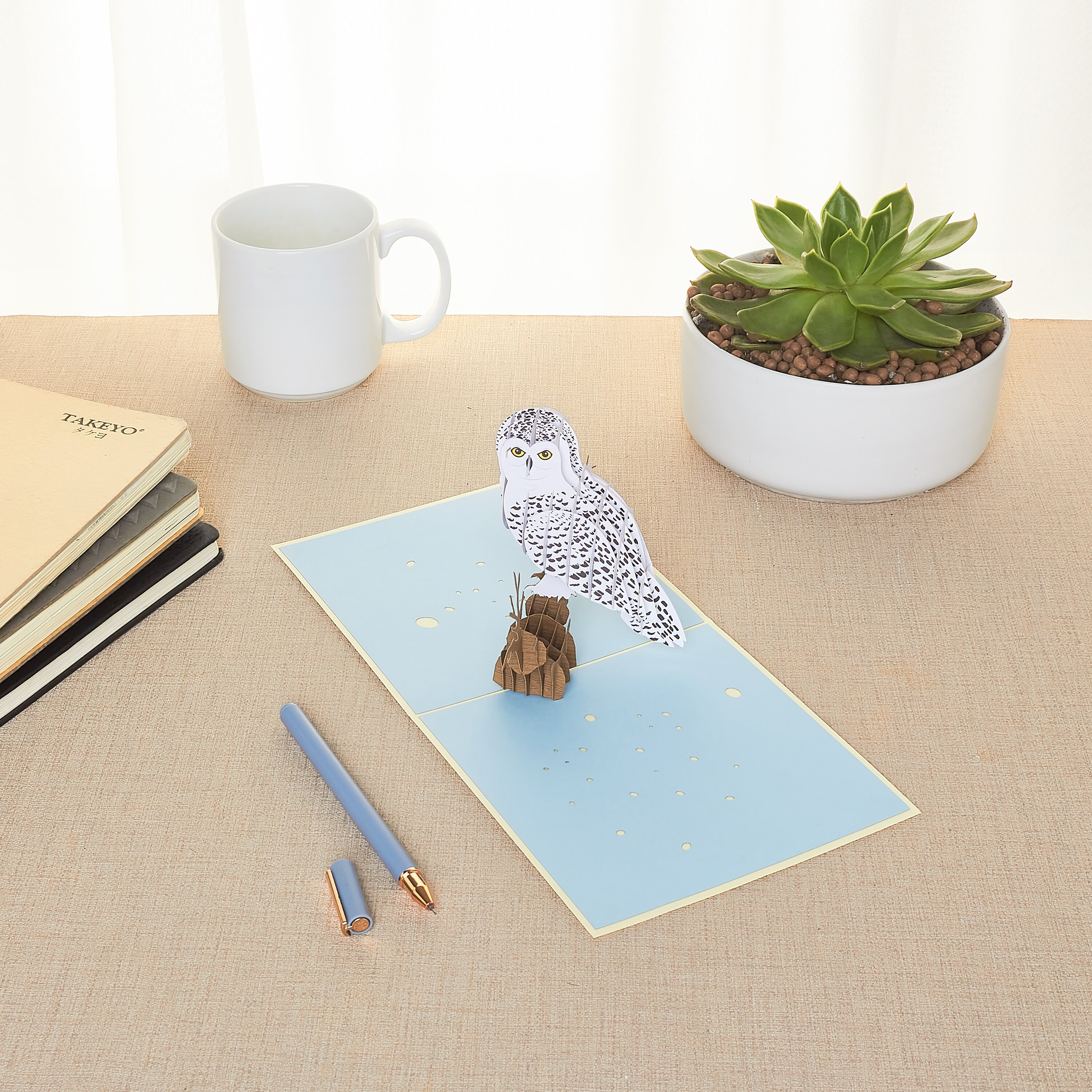 Owl Pop up Card, Snowy Owl Card Handmade, Owl Birthday Card, Nocturnal ...