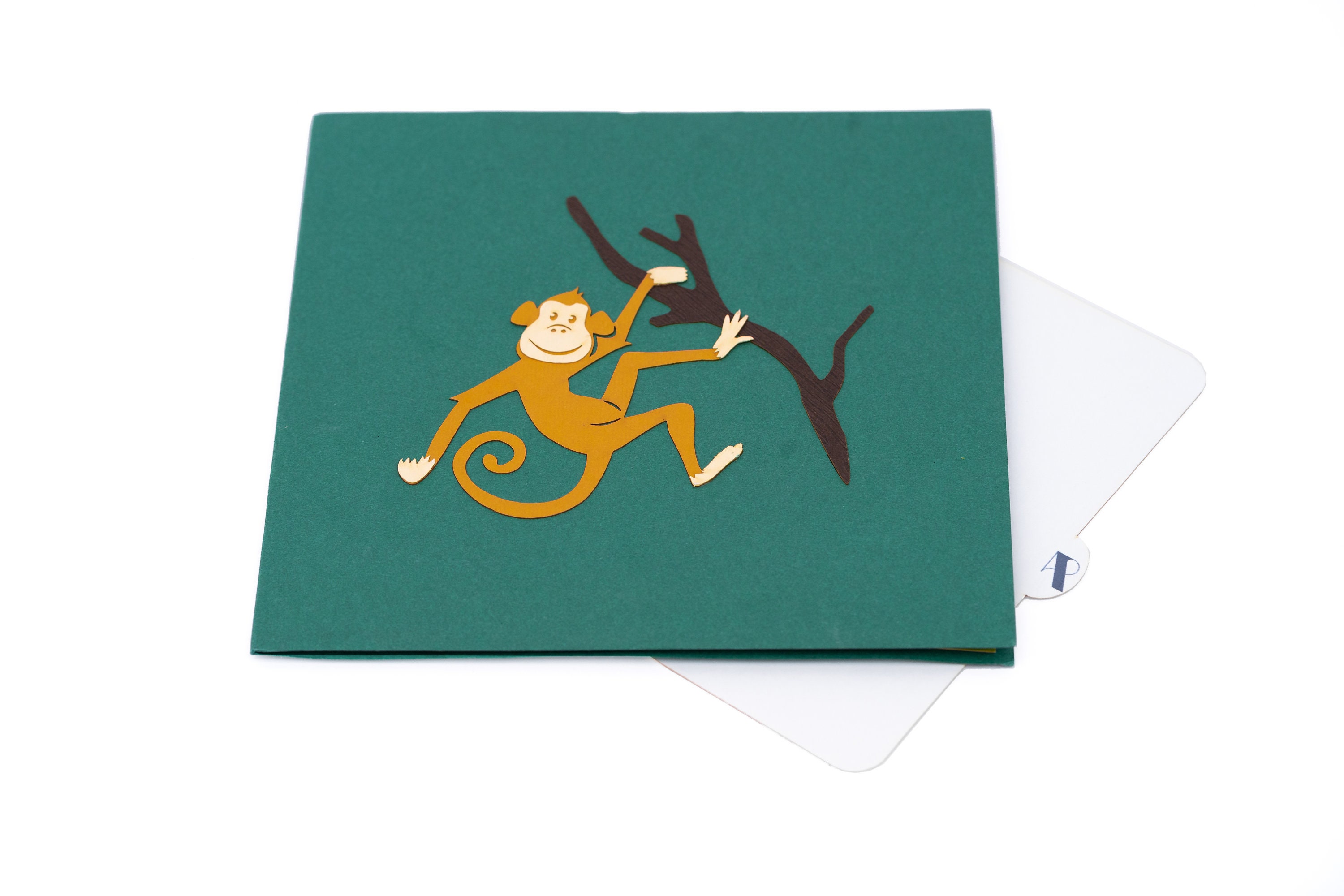 Monkey Pop Up Card Blank Monkey Card Monkey Easter Card - Etsy España