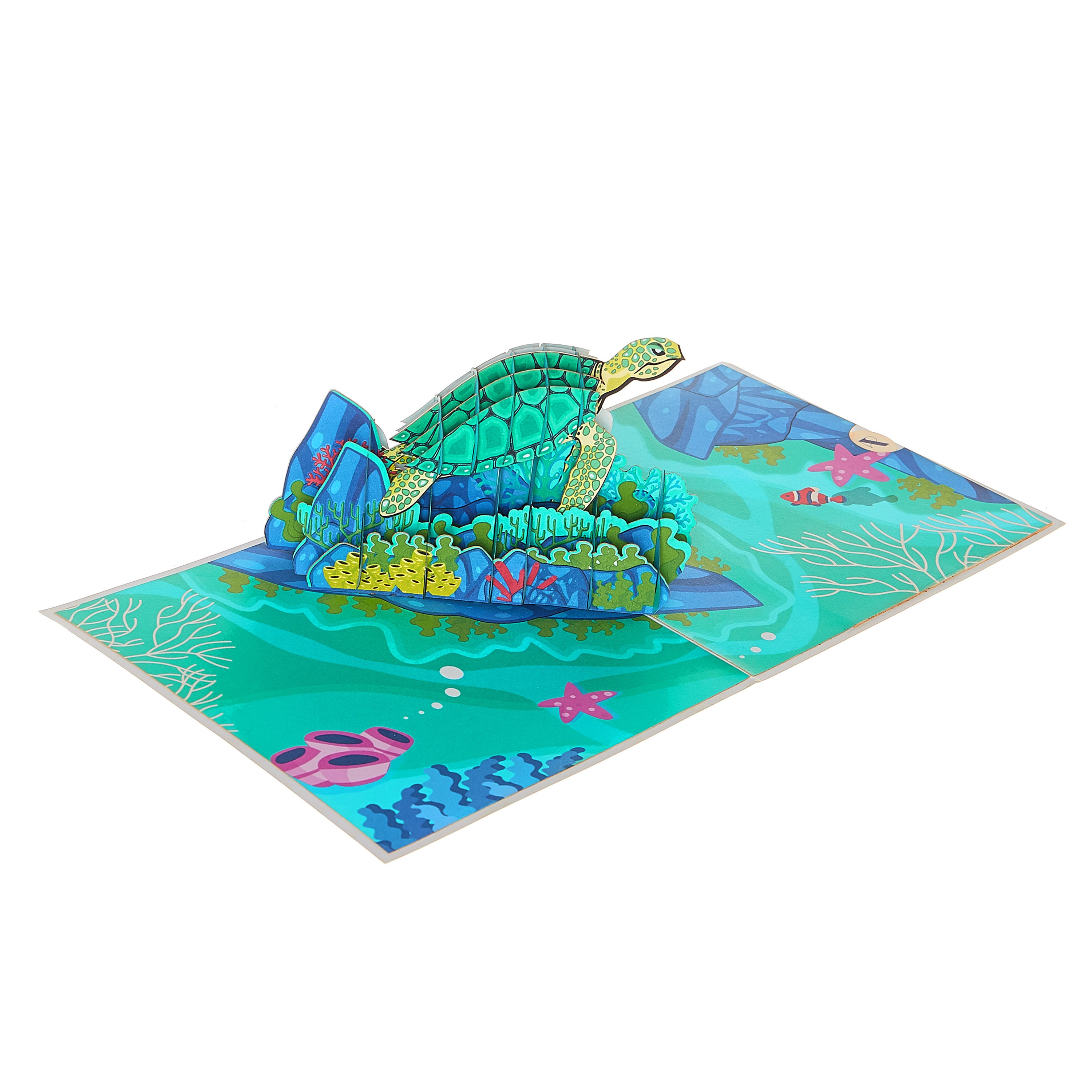 Turtle Pop up Card, Turtle Card, Marine Card, Turtle Thank You, Sea ...