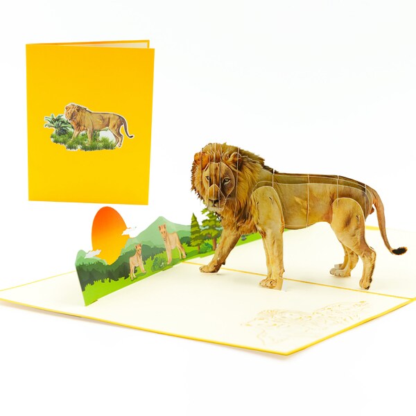 Lion Pop Birthday Card - Etsy