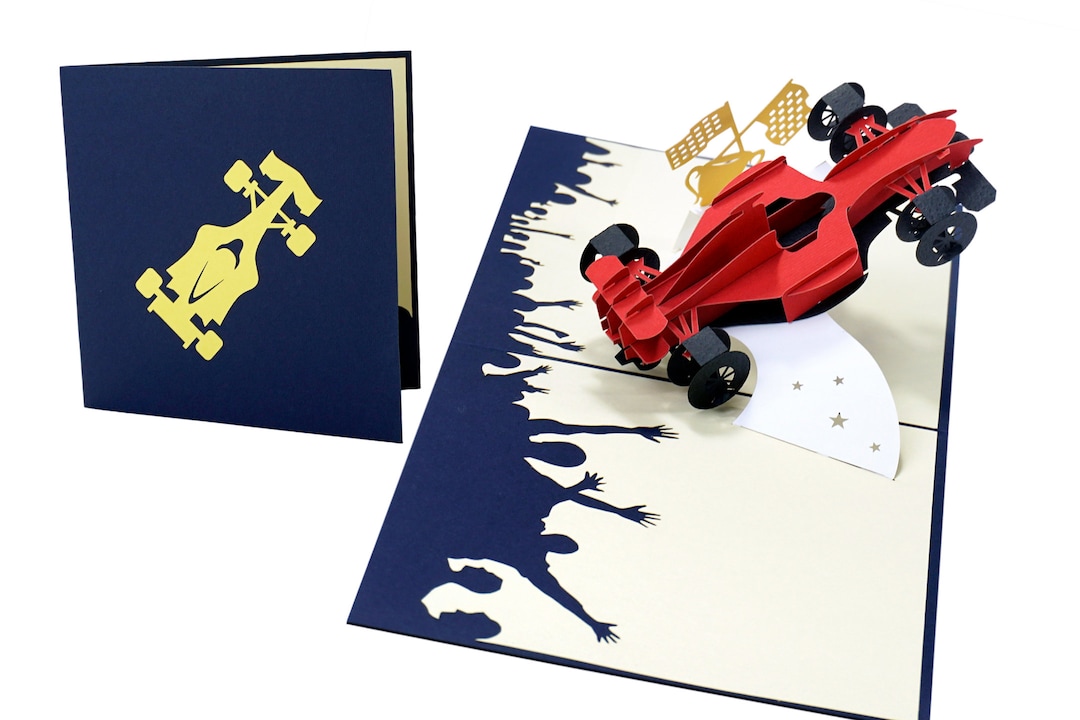 Formula One Pop up Card, F1 Car Card, Father's Day Card, Race Car ...