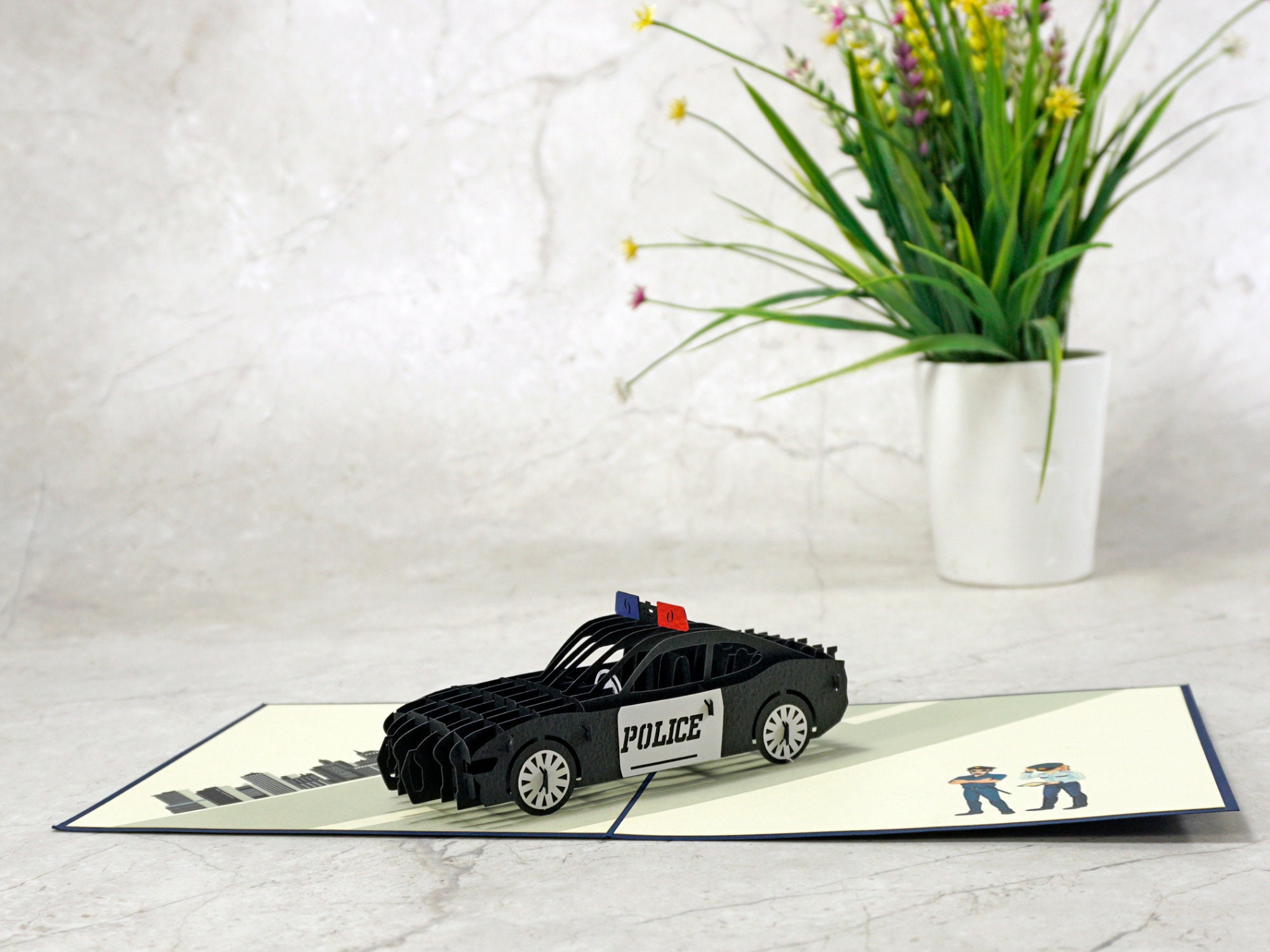 Police Car Pop up Card 6x6police Car Card Police Car - Etsy