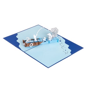 Fishing Pop up Card, Blank Fishing Card, Fisherman Birthday Card ...