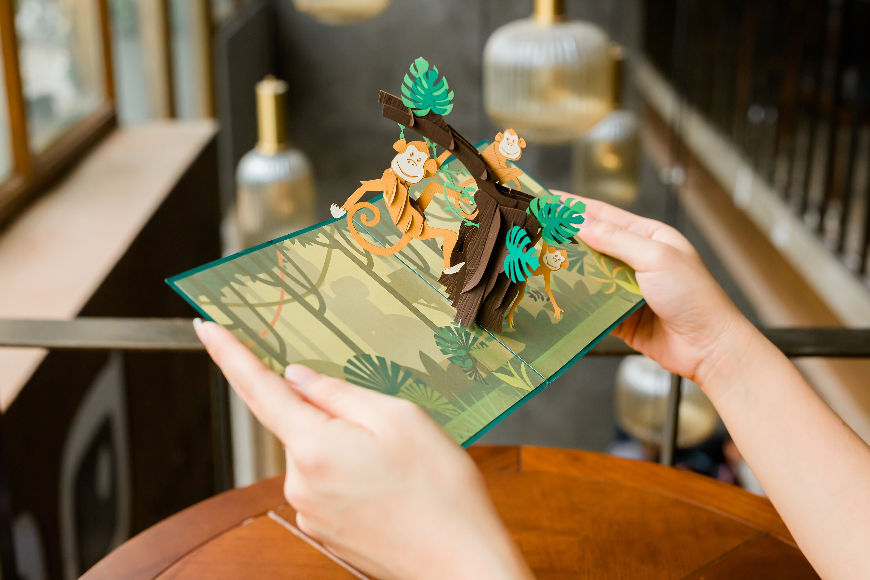 Monkey Pop Up Card Blank Monkey Card Monkey Easter Card - Etsy España