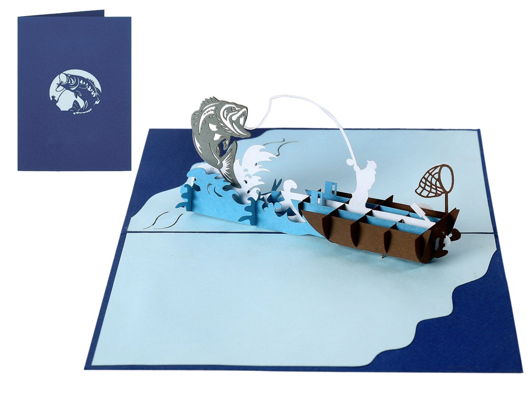 Fishing Pop up Card: Fisherman Birthday, Father's Day Card - Etsy