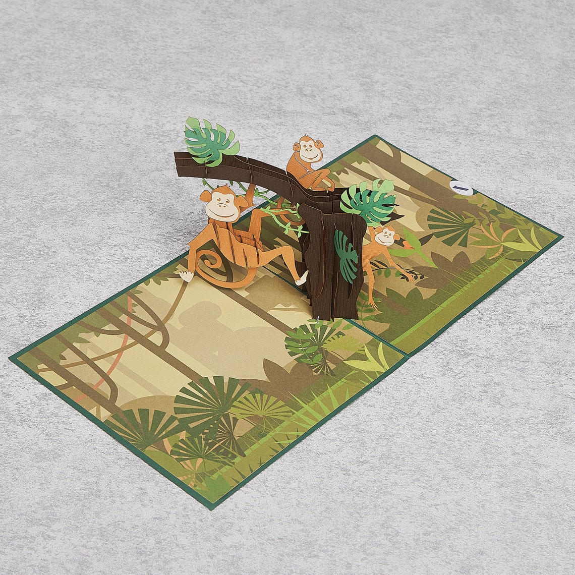 Monkey Pop up Card Blank Monkey Card Monkey Easter Card - Etsy