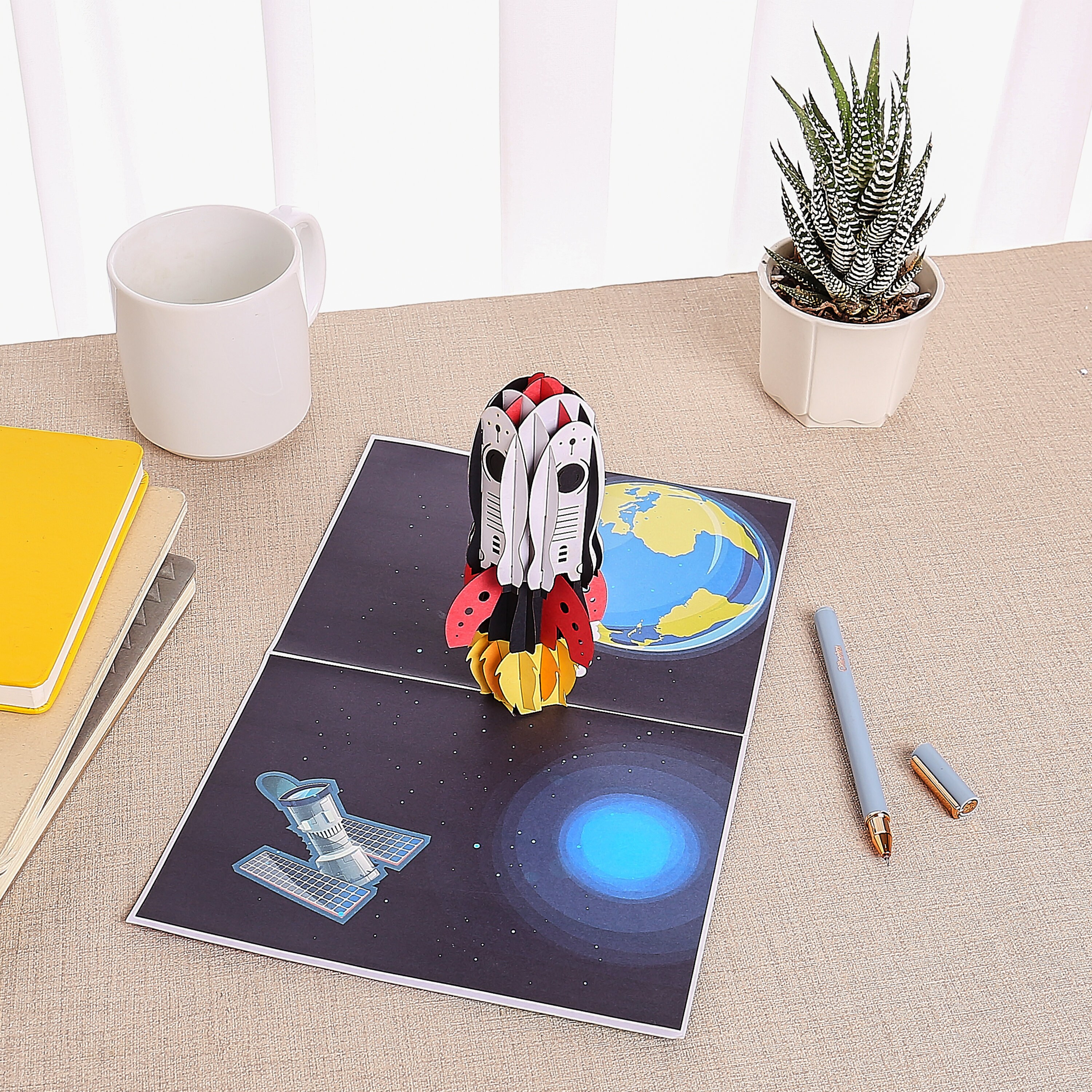 Rocket Pop up Card, Astronaut Birthday Card, Thank You Card, 68 ...
