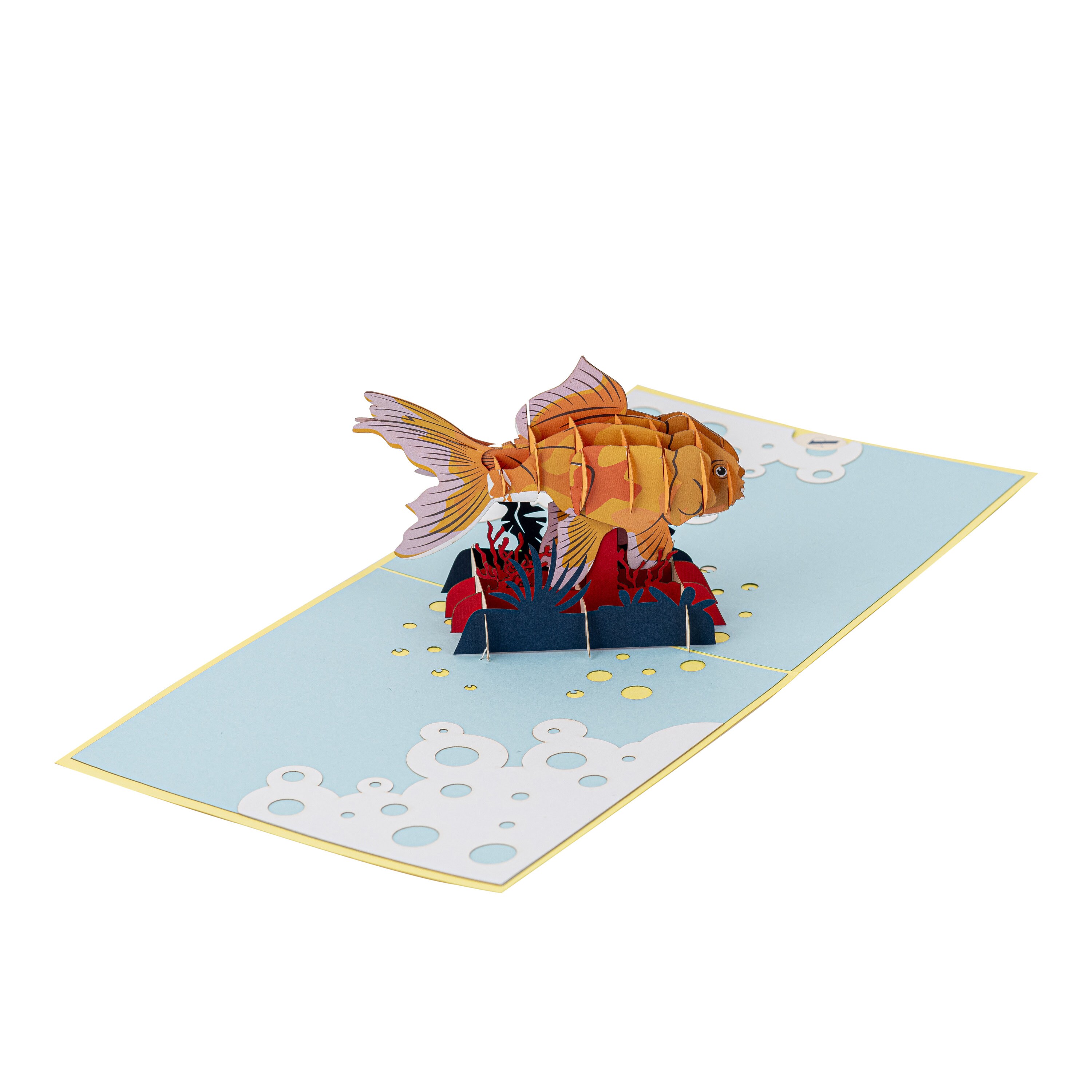 Goldfish Pop up Card, Blank Goldfish Card, Goldfish Birthday Card ...