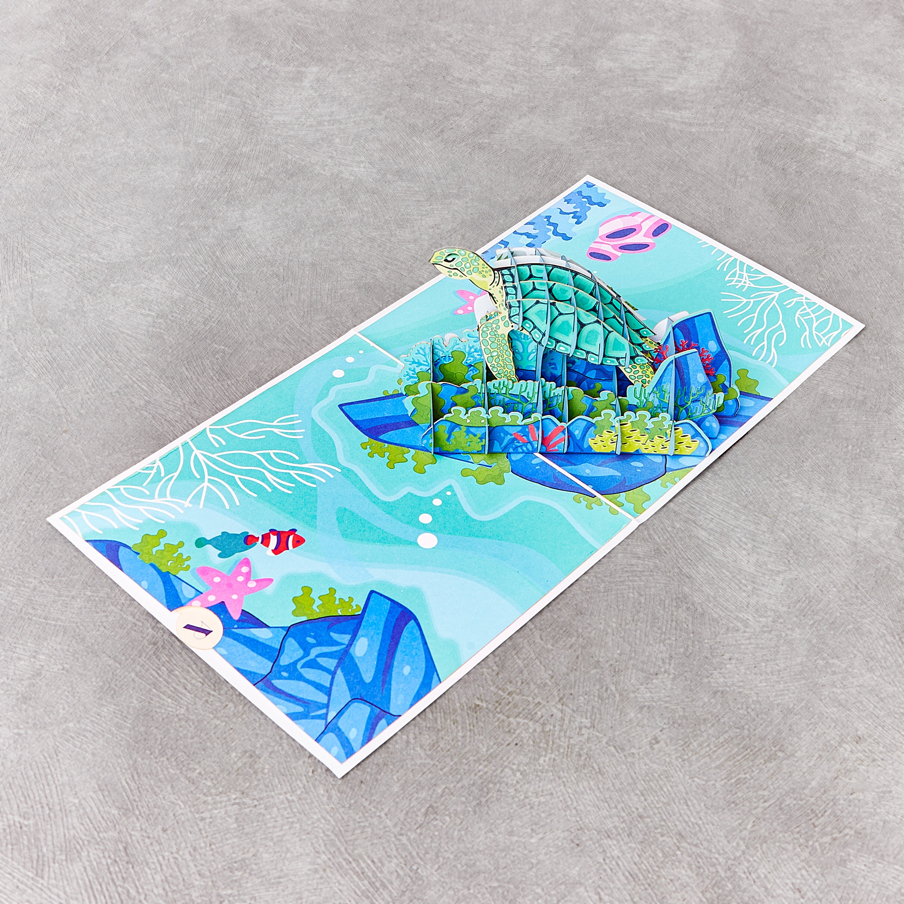 Turtle Pop up Card, Turtle Card, Marine Card, Turtle Thank You, Sea ...
