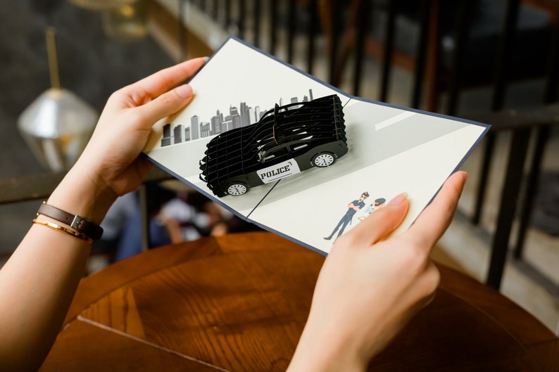 Police Car Pop up Card 6x6police Car Card Police Car - Etsy