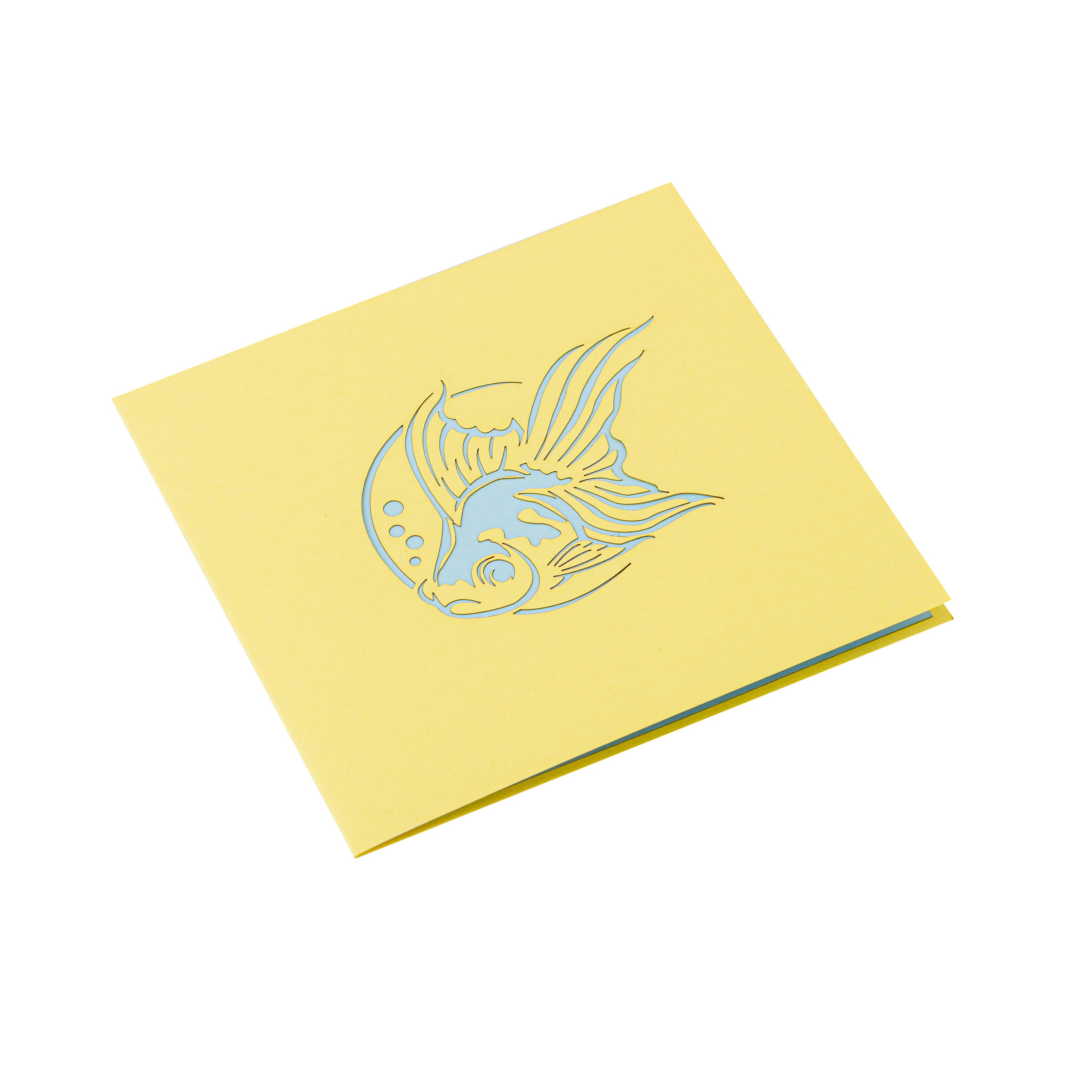 Goldfish Pop up Card, Blank Goldfish Card, Goldfish Birthday Card ...