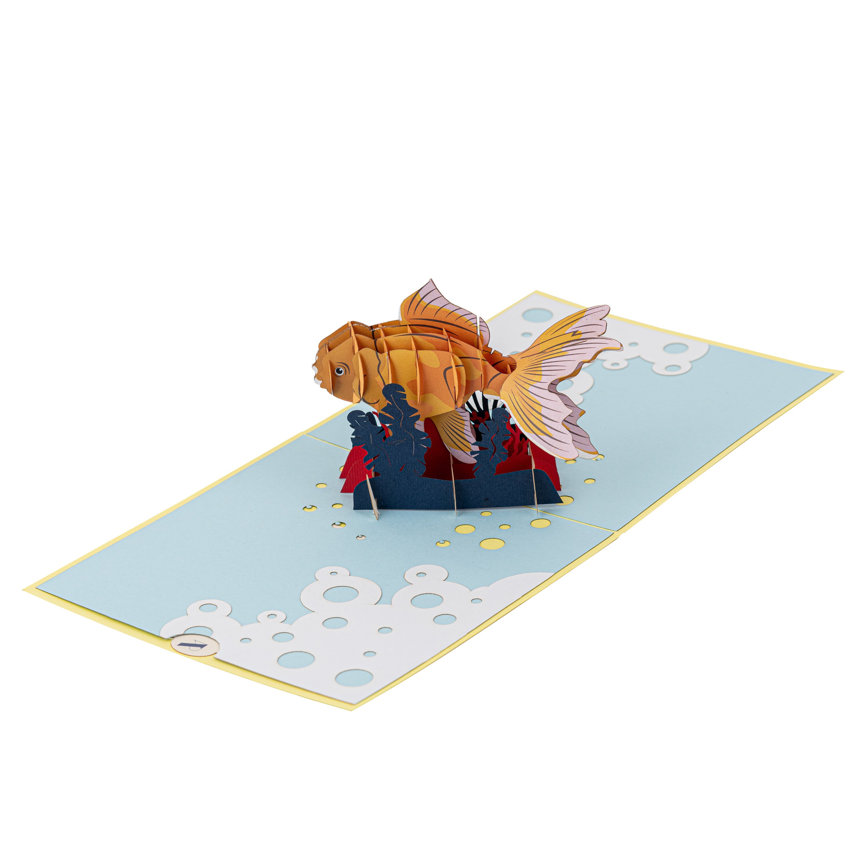 Goldfish Pop up Card, Blank Goldfish Card, Goldfish Birthday Card ...