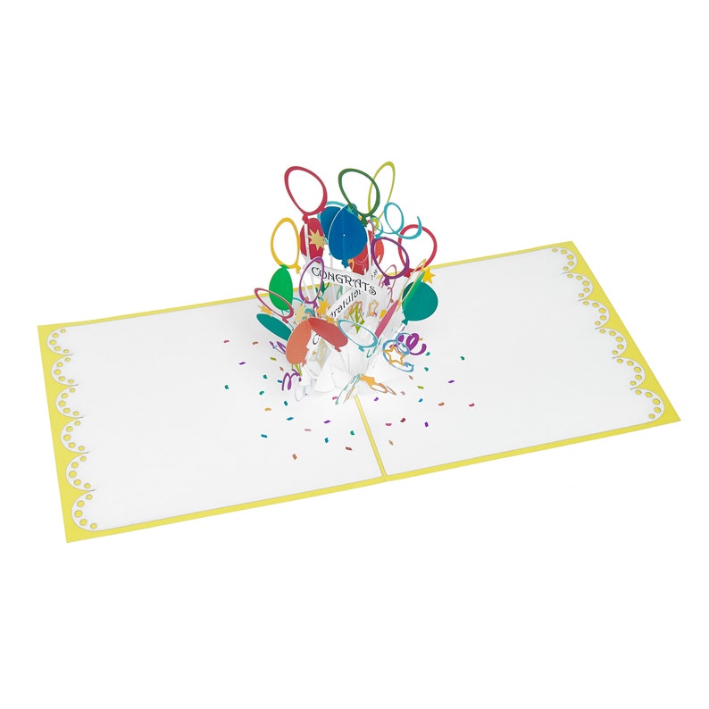 Handmade Graduation Pop up Card, Balloons Congratulations Card - Etsy