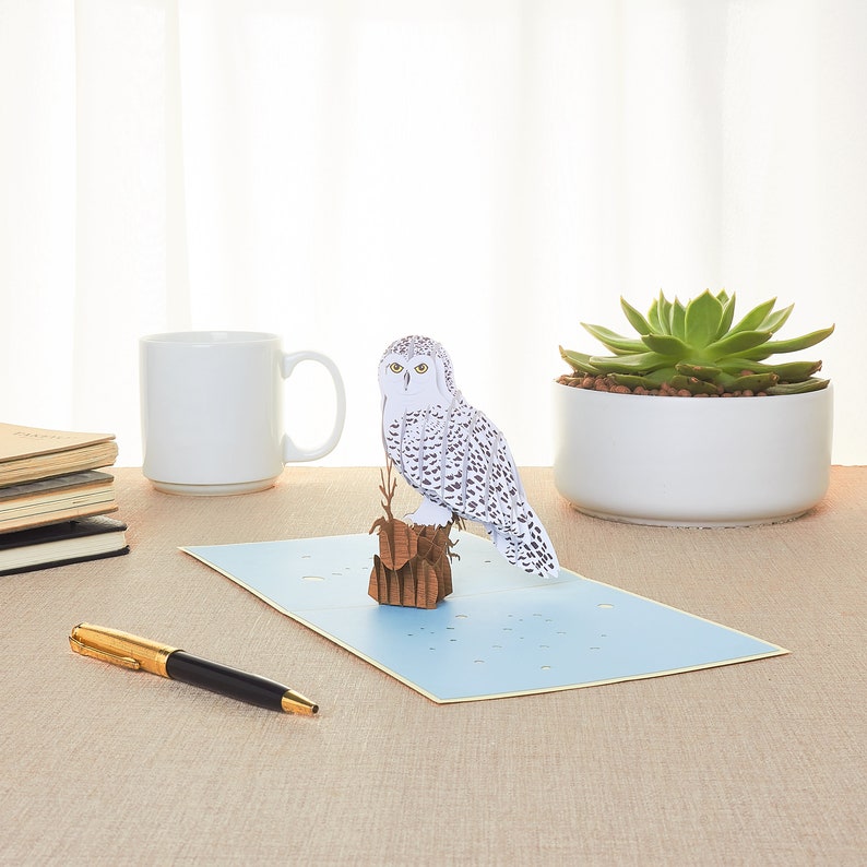Owl Pop up Card, Snowy Owl Card Handmade, Owl Birthday Card, Nocturnal ...