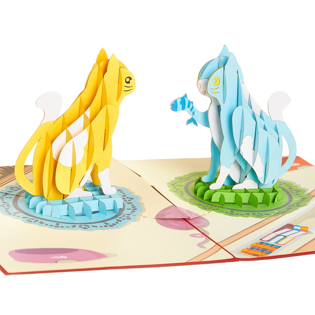 Cat Pop up Card, Unique Cat Mom Pop up Card, Cat Thank You Card, Card ...