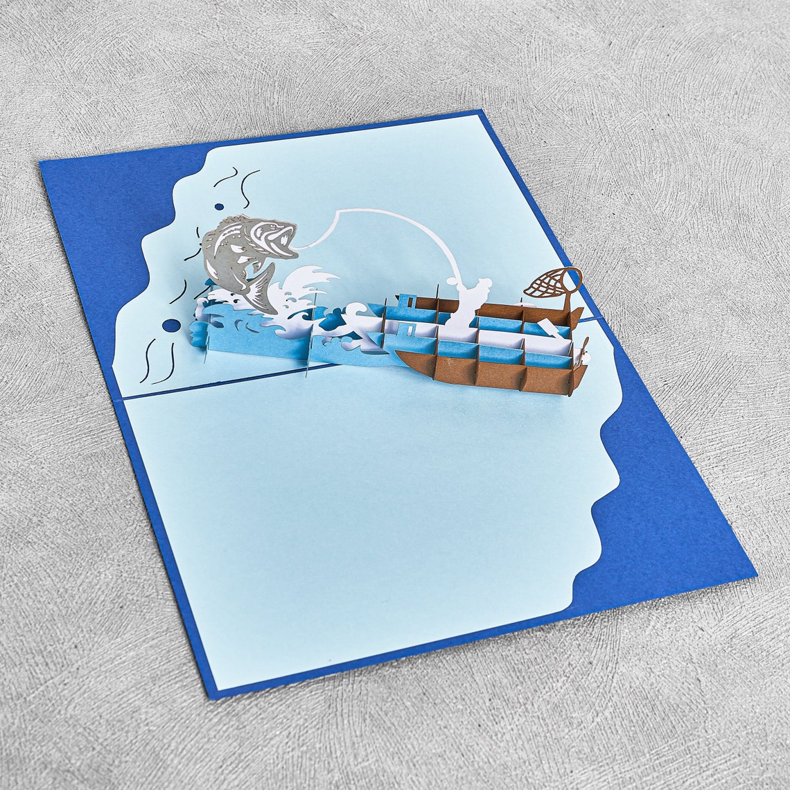Fishing Pop up Card Blank Fishing Card Fisherman Birthday | Etsy
