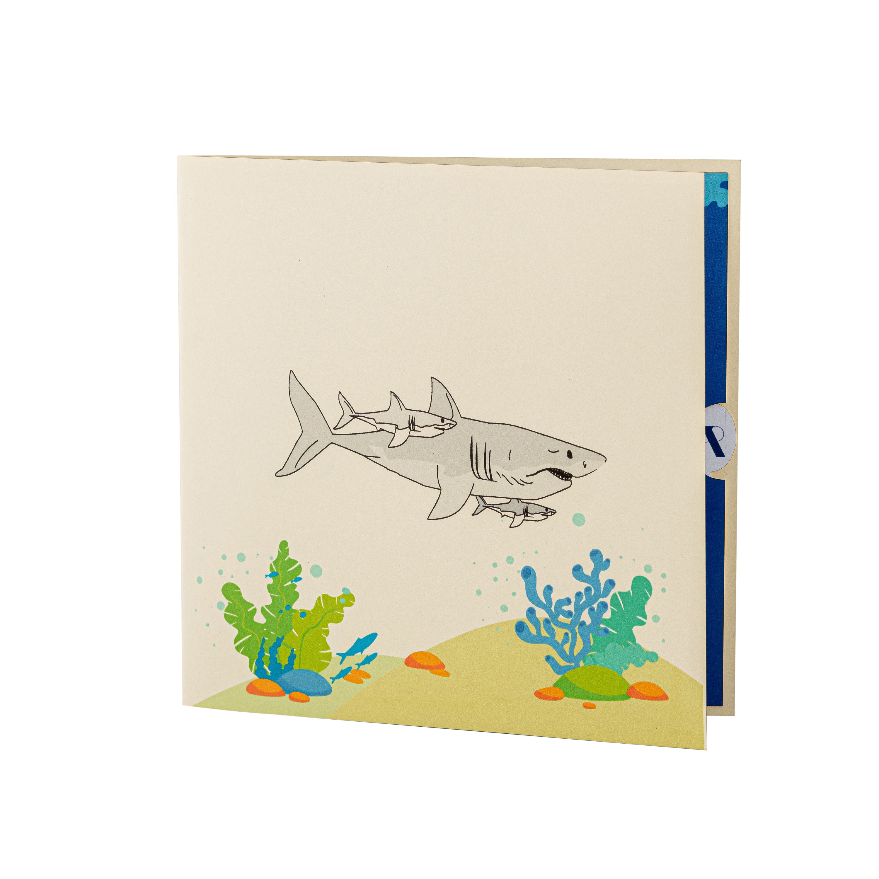 Shark Pop up Card, Blank Shark Card, Shark Birthday Card, Shark Gift ...