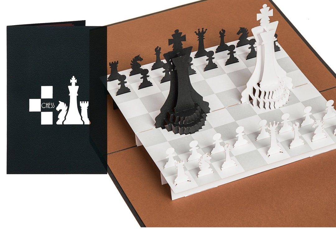 Chess Pop up Card, Blank Chess Card, Chess Anniversary Card, 3D Chess ...
