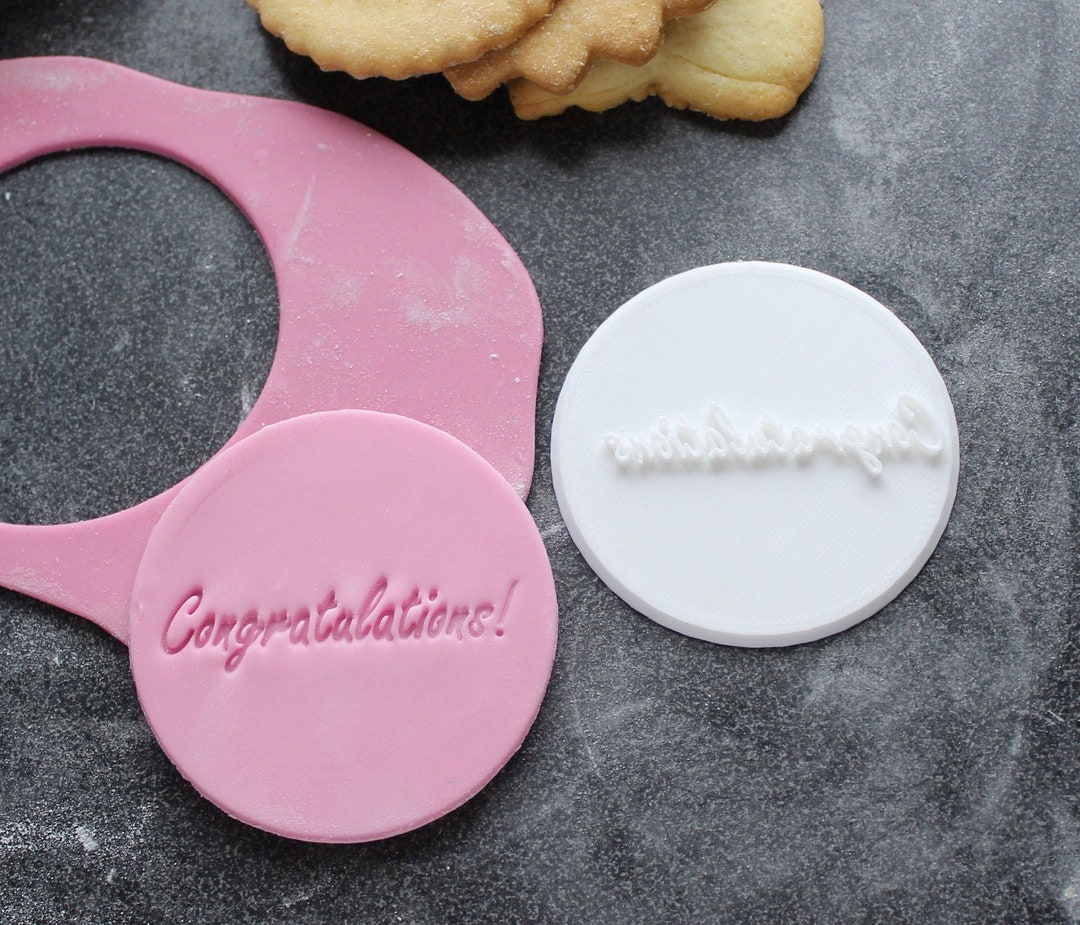 Congratulations, Icing Stamp, Embosser for Cupcake and Cookies, Icing ...